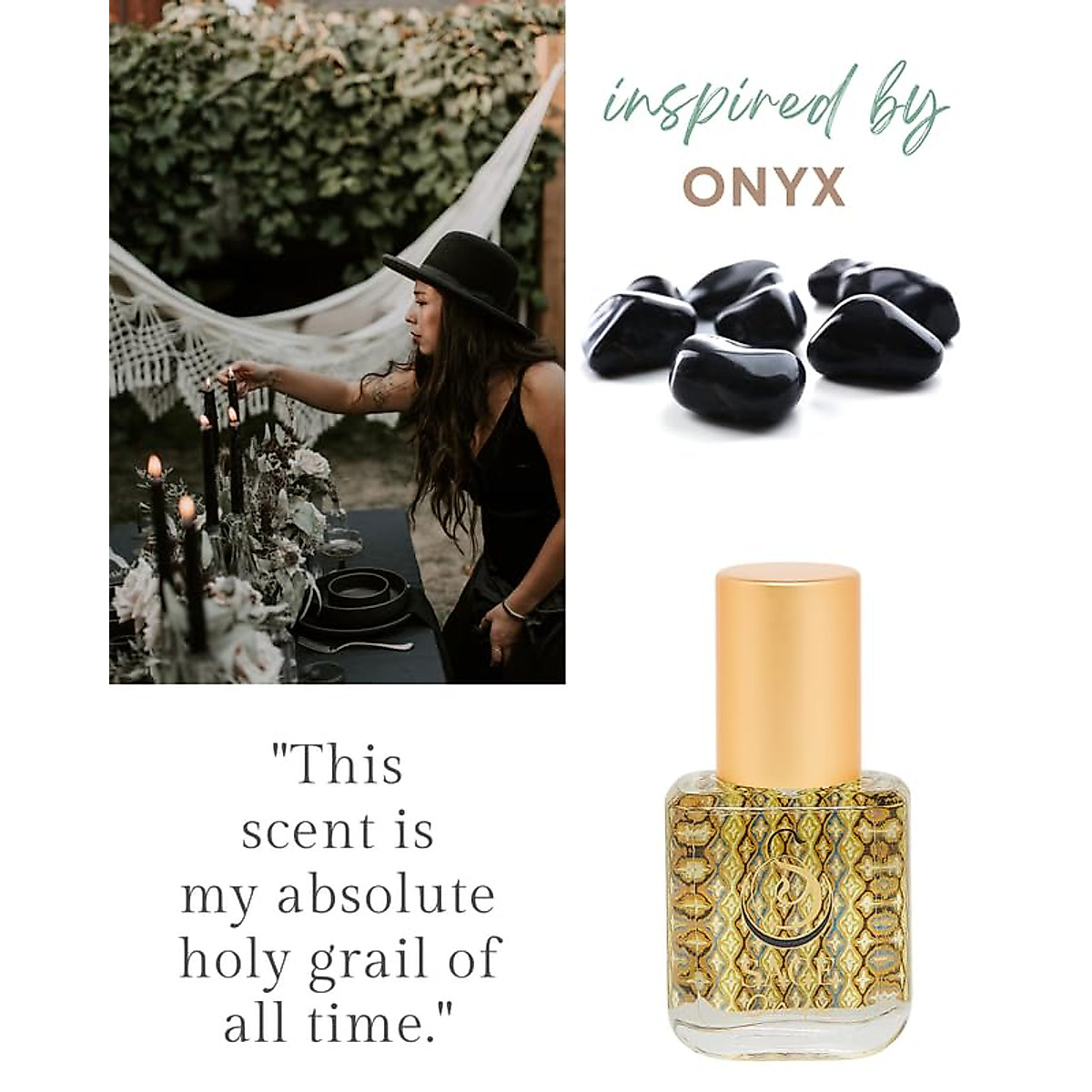 Onyx Organic Perfume Oil Extract Roll-On by Sage- 1/4 oz, Vegan & Cruelty-Free, Earthy Scent, Black Coconut, Vanilla, Oakmoss