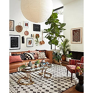 Justina Blakeney x Loloi Yeshaia Collection YES-02 Black/Neutral Transitional 7'-9" x 9'-9" Area Rug