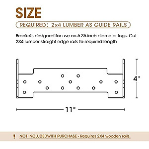 Touri Chainsaw Mill Rail Guide Metal Bracket Logging Tools Used with Saw Mill (Lumber not Included), A Pair