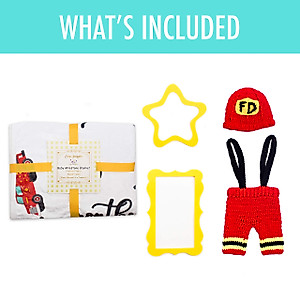 Baby Monthly Milestone Blanket boy | Free: Truck Costume + Star and Rectangular Felt Frames | Plush Extra Soft Fleece | Photography Backdrop Memory | Large 40" x 60" | Newborn