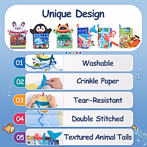 iPlay, iLearn Soft Baby Books 1 Year Old, Babies Animal Cloth Book 6-12 Month, Infant Touch Feel Crinkle Book, Toddler Carseat Crib Bedtime Toy, Newborn Stocking Stuffer Gift 9 18M 2 3 Yr Kid Boy Girl