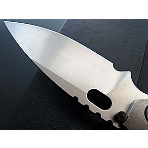 Eafengrow EF225 Pocket Knife Hunting Knives D2 Blade Titanium Handle with Clip EDC Tools Working Camping Knife(gray)