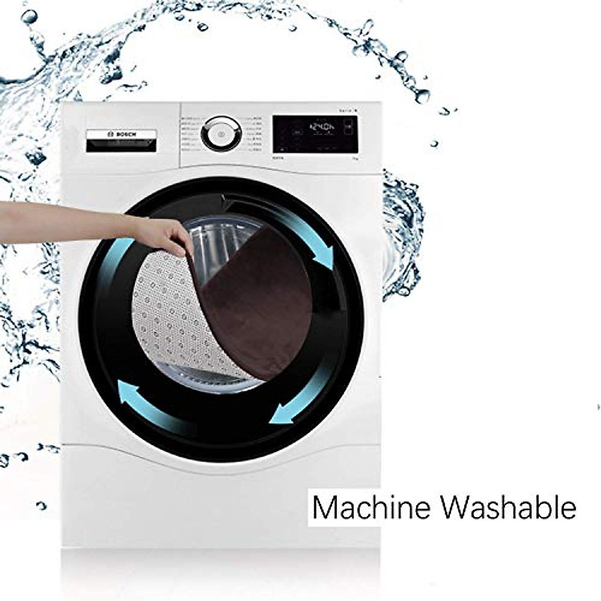 AOACreations Memory Foam Bath Rug, Bathroom Mat Set of 3, Soft, Plush, Absorbent, Low Pile, Includes 1 Large 20" x 32", 1 Contour 20" x 20", 1 Small 16" x 24" (Burgundy)