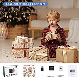 Pink Digital Camera, FHD 1080P Digital Camera for Kids, 48MP Point and Shoot Digital Cameras with 32GB SD Card 16X Digital Zoom, Compact Vlogging Camera Portable Mini Camera for Students Teens Adults