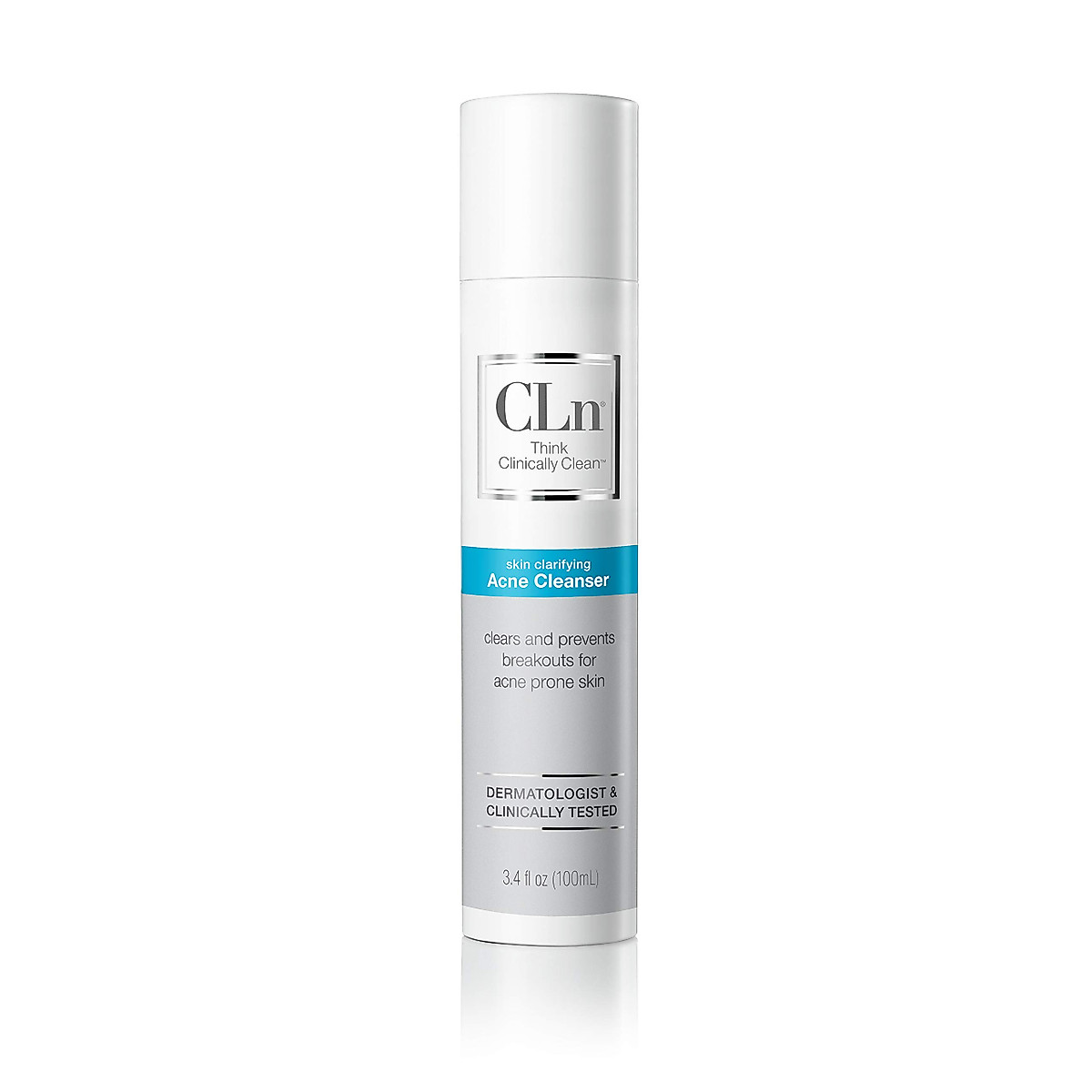 CLn® Acne Cleanser-Facial Cleanser with 0.5% Salicylic Acid to Eliminate Blackheads & Breakouts, Oil-Free & Fragrance-Free, 3.4 fl. oz.