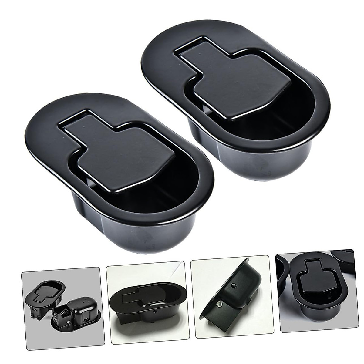 CIYODO 2pcs Versatilen Chair Pull Handle Metal Handle Part Black Lounge Chair Black Recliner Metal Legs for Furniture Recliner Pull Handle Replacement Aluminum Alloy