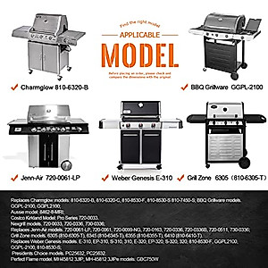 GGC 19 1/4 Inch Grill Grate Replacement for Charmglow BBQ Grillware Nexgrill Weber Jenn-Air Others, 2 PCS Porcelain Coated Cast Iron Cooking Grid (12 3/8" x 19 1/4" for Each)