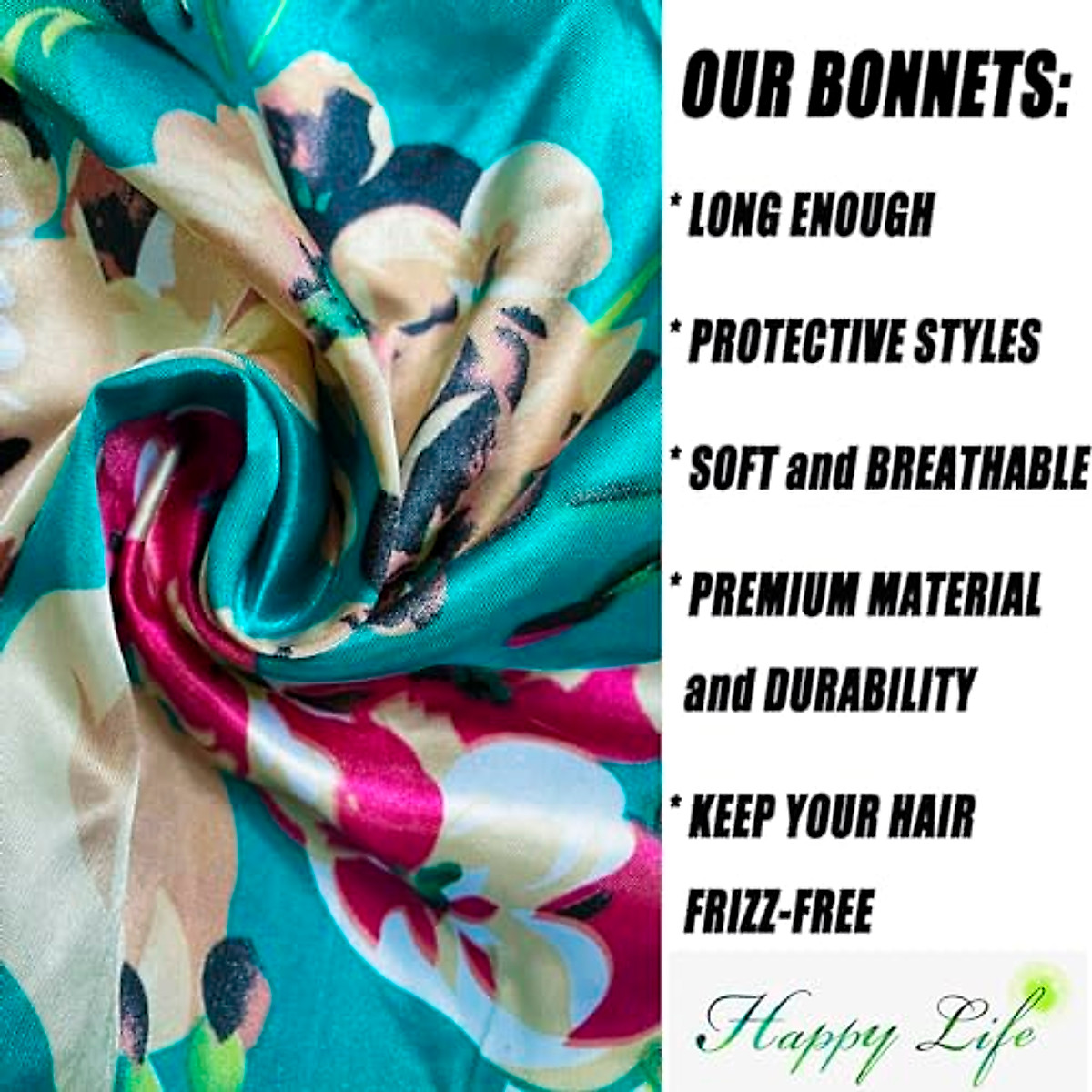 Wbfwbb 2 Pcs Silk Bonnet for Women Satin, Soft Elastic Band Silky Sleeping Cap Big Bonnets for Braids