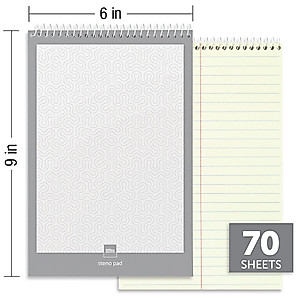 Office Depot(R) Steno Books, 6in. x 9in., Gregg Ruled, 70 Sheets, Green Tint, Pack Of 12