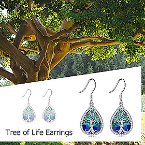 Tree of Life Earrings 925 Sterling Silver Celtic Tree of Life Enamel Earrings Tree Of Life Jewelry For Women