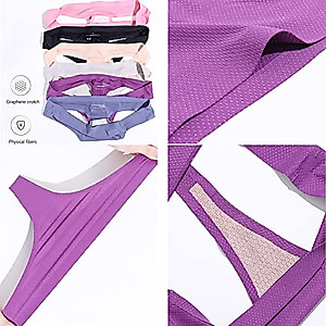 DUOWEI Panties Set Underpants Patchwork Color Underwear Panties Bikini Solid Womens Briefs Knickers Bikini Underwear Purple