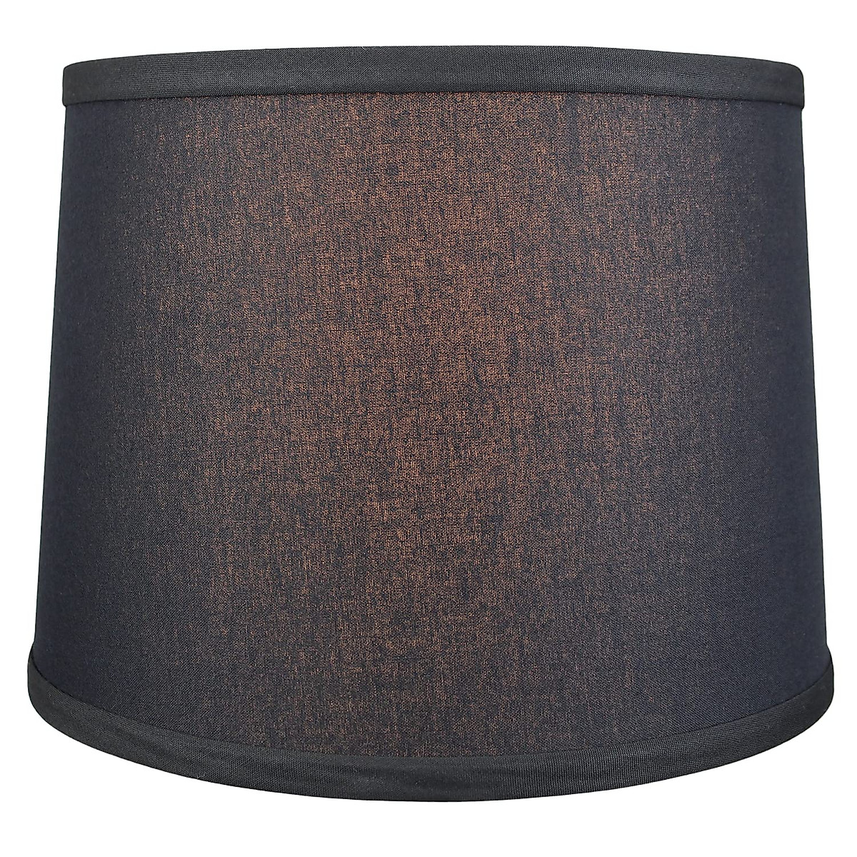 FenchelShades.com Drum Lampshade 9" Top Diameter x 10" Bottom Diameter x 7.5" Slant Height with 6" Drop Slip Uno Attachment (Linen Black)