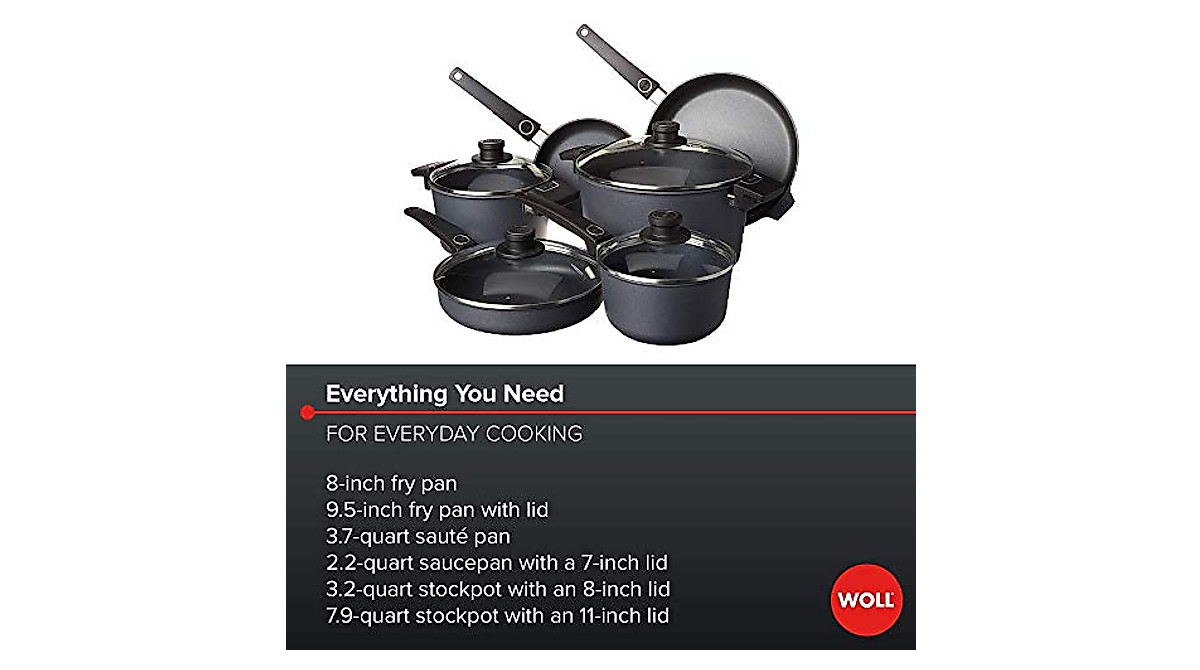 Woll Diamond Lite Nonstick Cookware Set – Durable & Heat-Resistant 10-Piece
