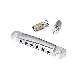 Metallor Tune-O-Matic Style Guitar Stop Bar Tailpiece for LP Les Paul SG Style Electric Guitar Parts Replacement Chrome.