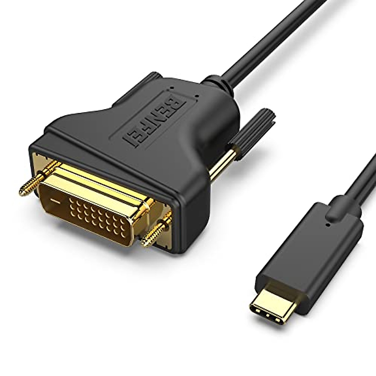 USB C to DVI Cable, Benfei USB Type-C to DVI Cable [Thunderbolt 3] Compatible for MacBook Pro 2019/2018/2017, Samsung Galaxy S9/S8, Surface Book 2, Dell XPS 13/15, Pixelbook and More - 6 Feet