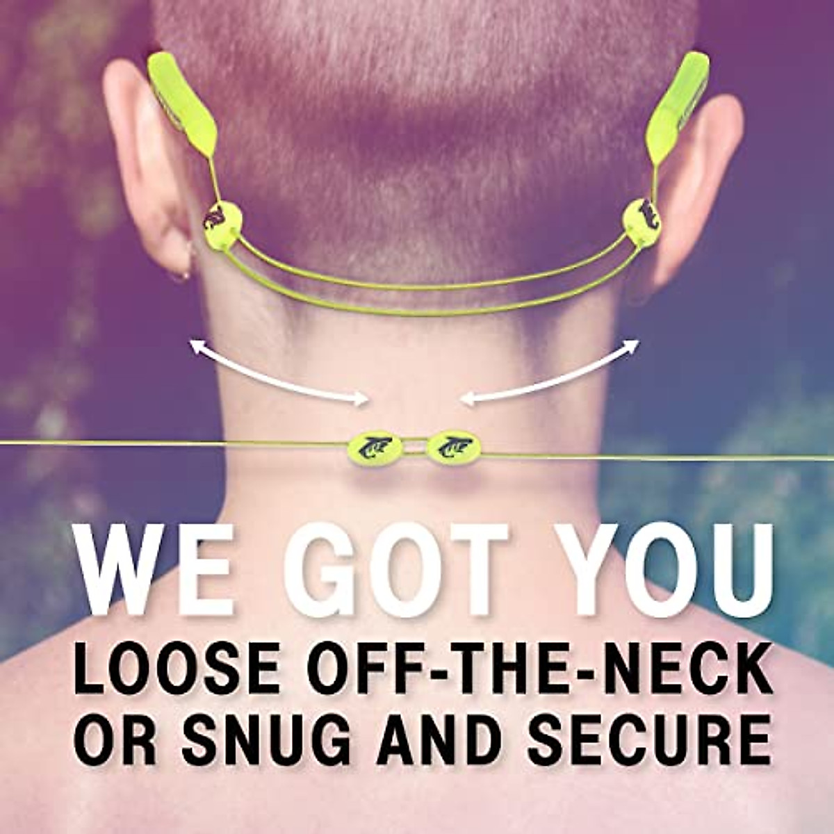 Pilotfish No Tail Adjustable Eyewear Retainer Cable Strap: Sunglasses, Eyeglasses, Glasses (14 Inch, HI-Vis Green)