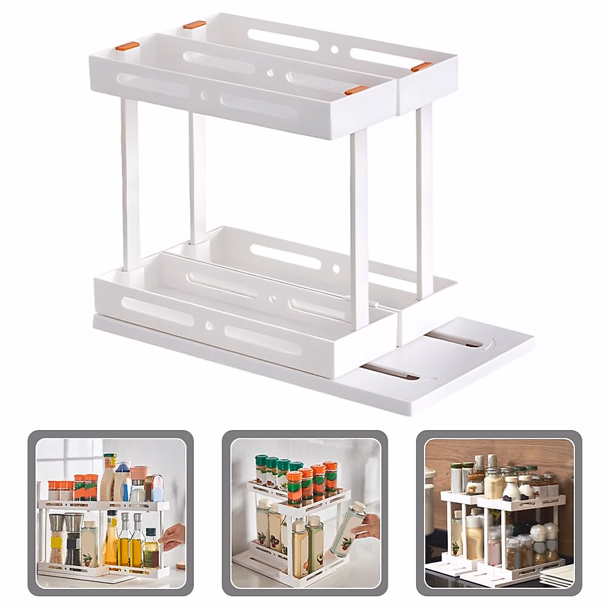 Alipis Kitchen Spice Rack Spice Jar Holder Bathroom Toiletry Organizers Tabletop Seasoning Rack Cosmetic Holder Kitchen Rack Dressing Table Organizer Desktop Spice Rack