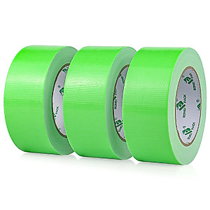 BOMEI PACK Green Duct Tape, 3Rolls Heavy Duty Strong Industrial Color Duct Tape 9mil x 1.88inch x 30yds for Packing and Repairing