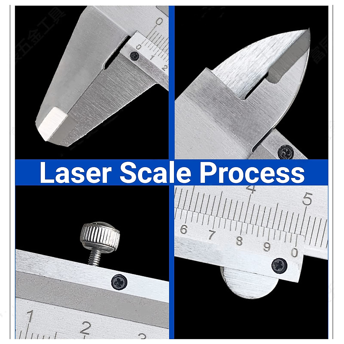 Carbon Steel Vernier Caliper,150mm 0.02mm Resolution Metal Micrometer Gauge,Length Depth Thickness Inner and Outer Diameter Measure Tool