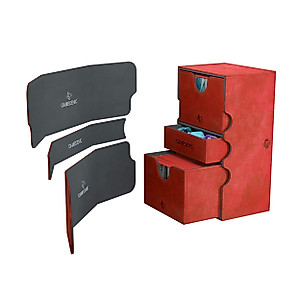 GameGenic Card Deck Box - Deck Convertible Red 200CT – Durable and Sturdy TCG, OCG Card Storage – Compatible with Pokemon Yugioh Commander and MTG Magic: The Gathering Cards