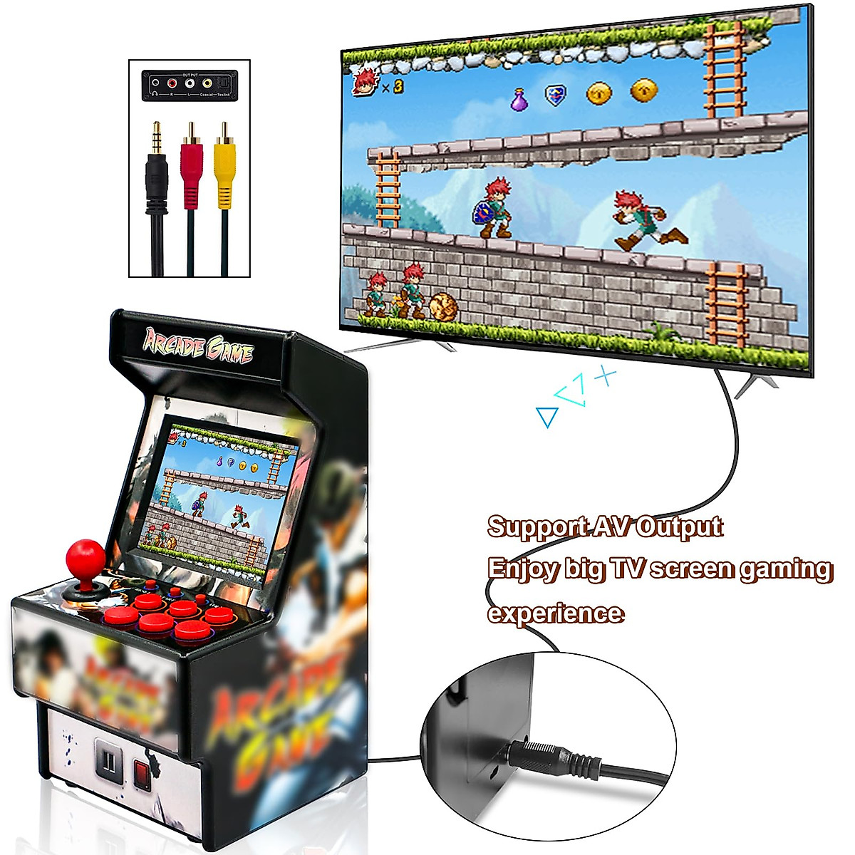 EASEGMER Mini Arcade Game Machines for Kids with 156 Classic Portable Handheld Video Games 16 Bit 2.8 Inches Screen Travel Gaming Electronic Toys Novelty Gift for Boys and Adults - Blue