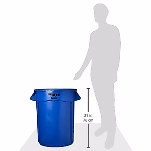 Rubbermaid Commercial Products FG263200BLUE-V Brute Container with Venting Channels, 32 gal, Blue