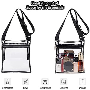 Ryushoyo Clear Crossbody Purse Bag, Stadium Approved Clear Bag with Inner Pocket for Concerts, Festivals or Sporting Events Royal Blue