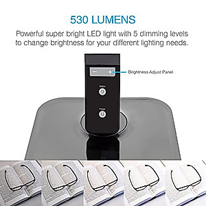 Tenergy 7W Dimmable LED Desk Lamp, 530 Lumens with 5 Dimming Levels, Touch Control with Auto Shut-Off Timer, Eye Protection Foldable Table Light for Home and Office