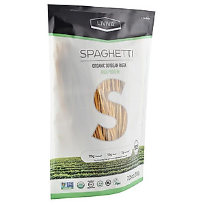 LIVIVA Organic Soybean Spaghetti, Plant-Based Protein Pasta, High in Fiber, Non-GMO, Gluten Free and Keto Certified, 7.05 Ounce (Pack of 6)