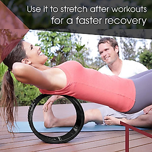 Realign Back Wheel: Trigger Point, Yoga Wheel, Foam Roller, Deep Tissue, Back Massager, for Mobility and Back Pain Relief (Black/Black)