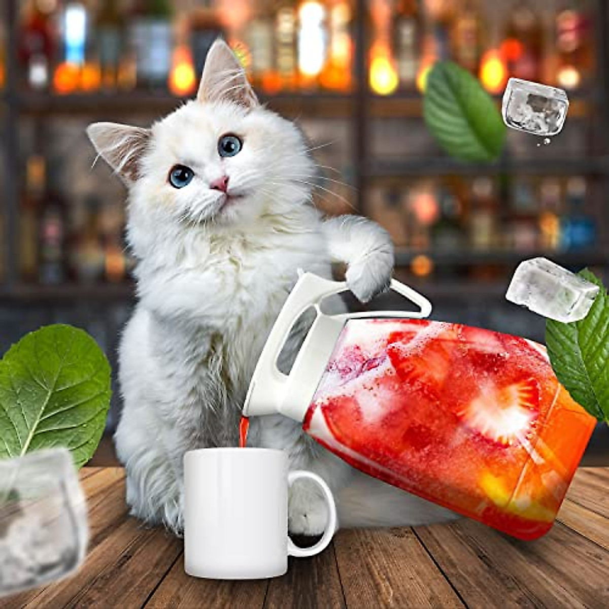 Pratico Kitchen SnapPour Water, Juice, and Beverage Pitcher, Made in Japan, 3.2 qt, 102 oz, White