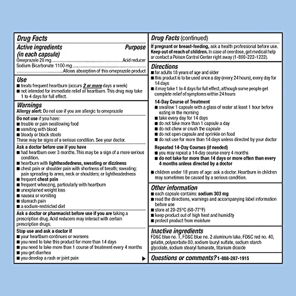 Equate Omeprazole and Sodium Bicarbonate Capsules, 20 mg/1100 mg, Acid Reducer, 42 Count Plus Luall Fridge Magnet