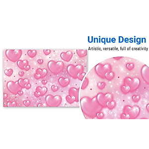 Funnytree 82" x 59" Early 2000s Photography Backdrop Pink Hearts Romantic Valentine's Background Baby Shower Birthday Girl Party Banner Day Decor Supplies Portrait Props Photobooth Gift