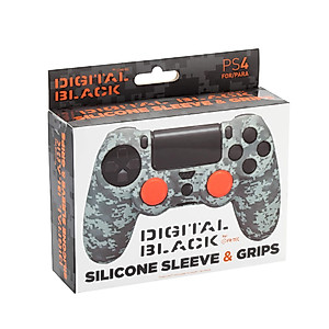 Silicone + Thumb Grips Camo Digital Black (PS4)