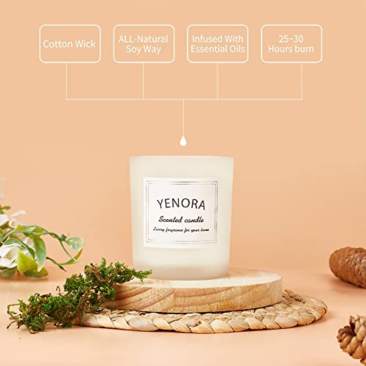 Premium Scented Candle | Aromatherapy Candle | Natural Soy Candles | Flora Fragrance Candle |Cotton Wick Candle| Ideal Gift for Man/Woman (Englis Pear & Freesia)