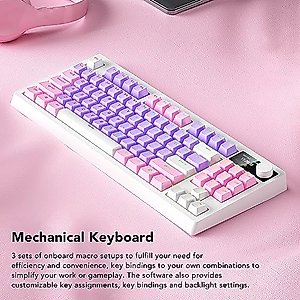 Luqeeg Gaming Keyboard, USB Wired Hot Swappable Bluetooth Wireless RGB Mechanical Keyboard with 3 Mode Connectivity, 16 Lighting Effects, Mechanical Keyboard for Windows, Mac