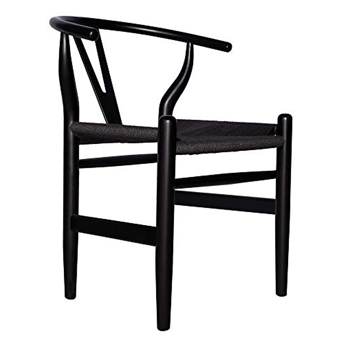 Amazon Brand - Stone & Beam Classic Wishbone Dining Chair, 22.4"W, Black / Black