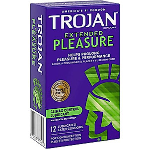 Trojan Extended Pleasure Climax Control Lubricated Premium Latex Condoms 12.0 ea. (Quantity of 3)