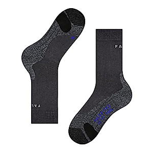 FALKE Women's TK2 Explore Cool Hiking Socks, Mid Calf, Medium Padding, Breathable Quick Dry, Cooling, Lyocell, Grey (Asphalt Melange 3180), 5-6, 1 Pair