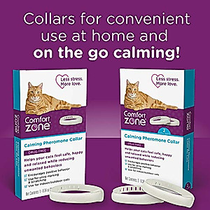 Comfort Zone Cat Calming Collar, 4-Pack; Pheromones to Reduce Scratching, Spraying & More
