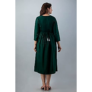 JG Flared Gown for women Indian Tunic Long Dresses Anarkali gown kurtas for women party wear(XXL,Green)