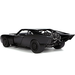 Jada Toys DC Comics The Batman 1:18 Batmobile with Lights Die-cast Car & 3.75" Batman Figure, Toys for Kids and Adults,Black