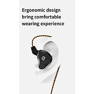 Kinboofi KBEAR KS2 in Ear Earphone, 1BA 1DD Stereo IEM, HiFi Noise Cancelling Sport Hybrid Headphones with PCB Frequency Board, 2 PIN Detachable Cable, for Audiophile (with Mic, Black)