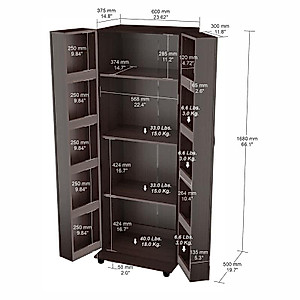 Inval 4-Shelf 2-Door Kitchen Pantry Storage Cabinet, Espresso