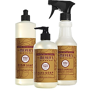 Mrs. Meyer's Apple Cider Kitchen Set, Includes, 1 Hand Soap, 1 Dish Soap, and 1 Multi Surface Cleaner 3 ct.