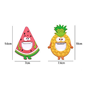 Refrigerator Magnet Silicone Metal Bottle Opener for Beer Coke Bartender Kitchen Barware Metal Novelty Cute Fun Shape (Pineapple)