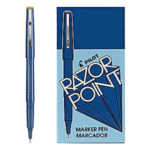 PILOT Razor Point Fine Line Marker Pens, Ultra-Fine Point (0.3mm) Blue Ink, 12-Pack (11004)