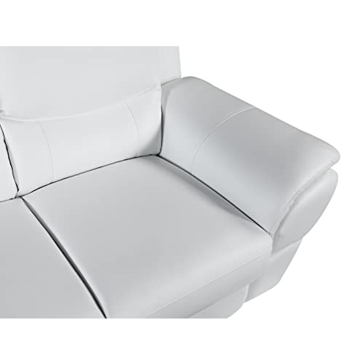Blackjack Furniture Binion Leather Match Upholstered Modern Living Room Sofa, White