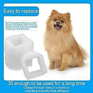 30 Pieces Pet Fountain Filter Foam Replacement Filter Foam Pre-Filter Drinking Water Sponge Filter Compatible with Drinkwell Ceramic and 360 Stainless Steel Pet Dog Cat Fountains