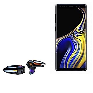 BoxWave Gaming Gear Compatible with Samsung Galaxy Note 9 - Touchscreen QuickTrigger Auto, Trigger Buttons Autofire Gaming Mobile FPS - Jet Black